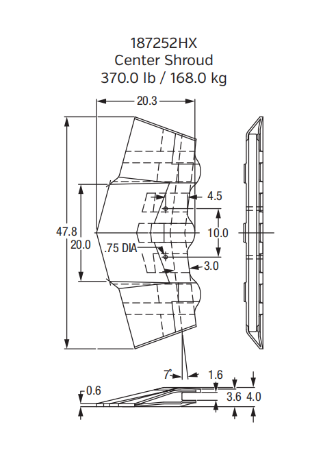 Lip Shroud / Side Cutter 187252HX for Komatsu PC5500 Hydraulic Mining ...